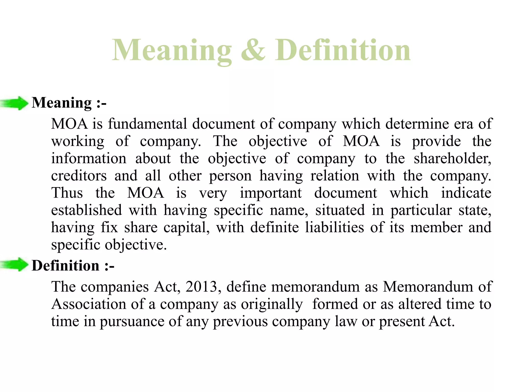 Memorandum of association | PPTX