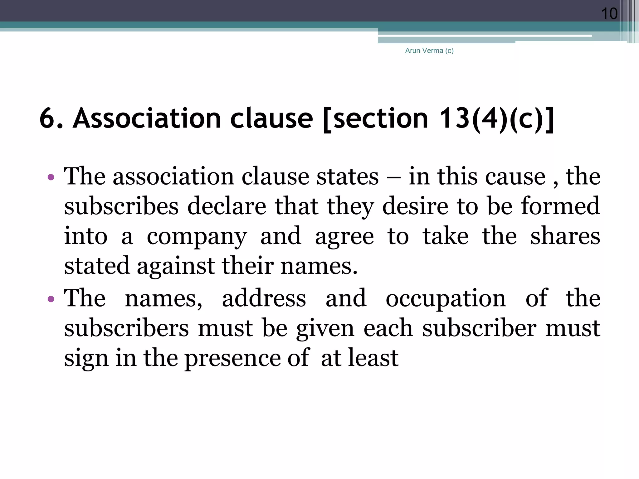 Memorandum of association and articles of association | PPTX