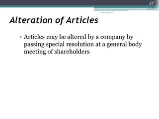 Memorandum of association and articles of association | PPTX