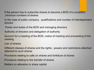 Memorandum of association and articles of association | PPTX