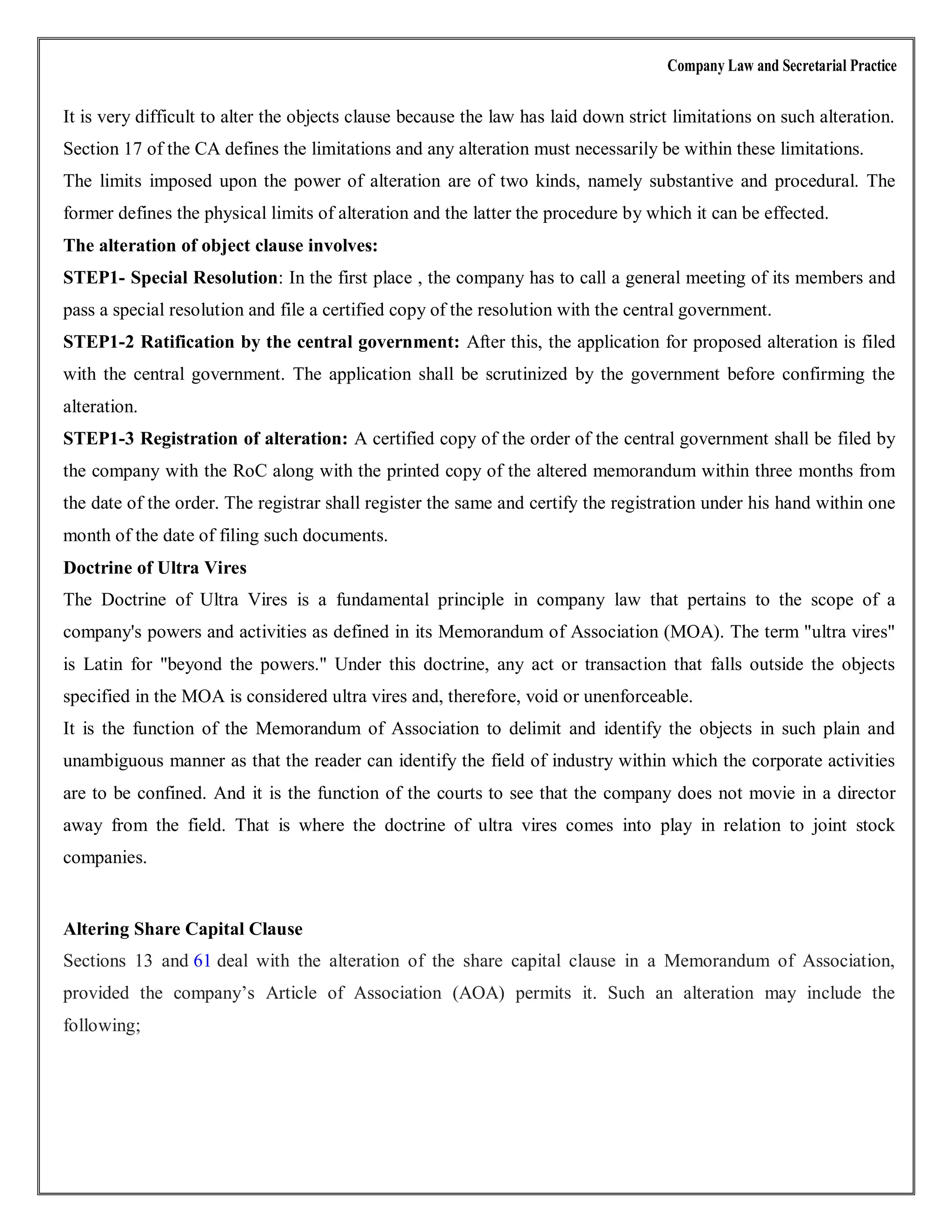 Memorandum of Association & Articles of Association | PDF