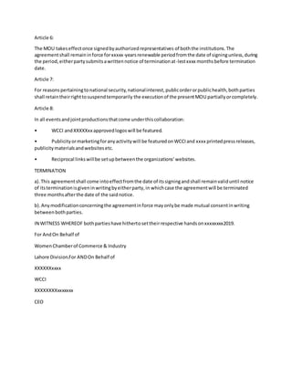 Memorandum of Understanding | DOCX | Law