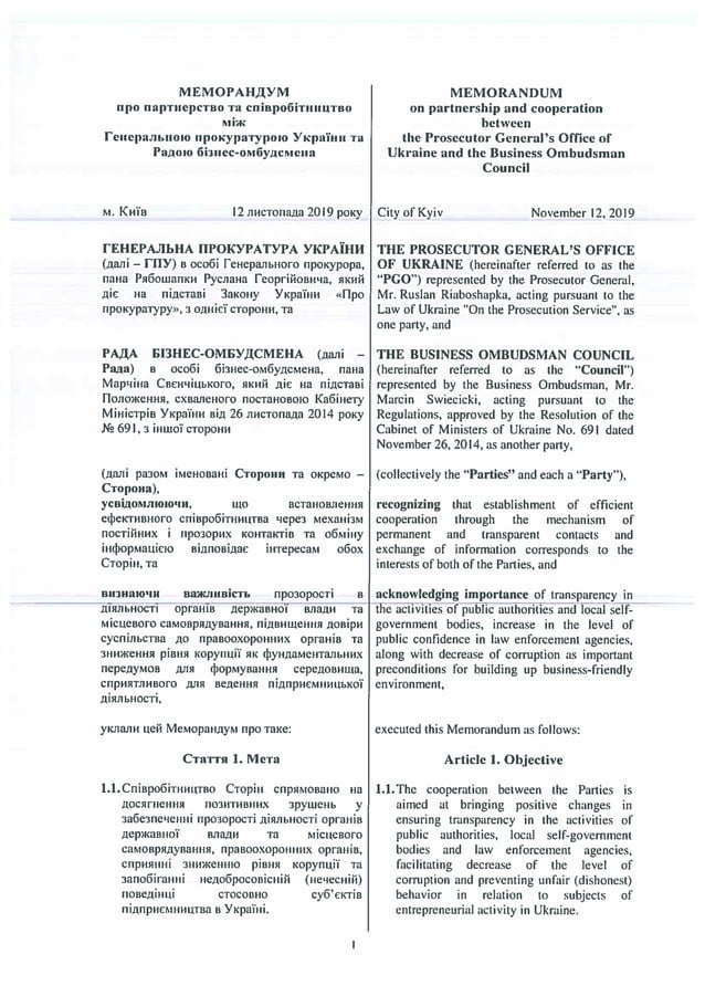 Memorandum on Partnership and Cooperation - General Prosecutor's Office ...
