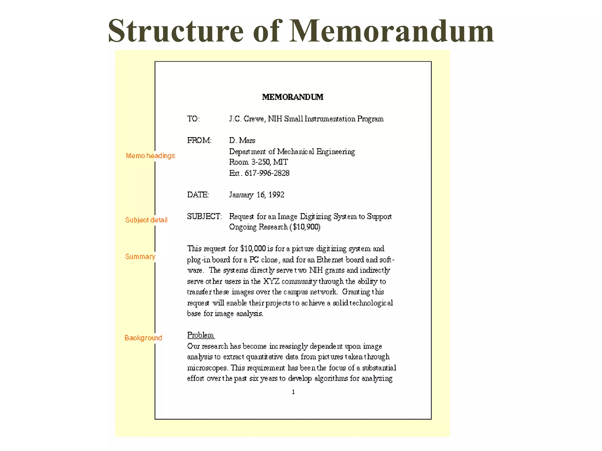 Memorandum presentation | PDF
