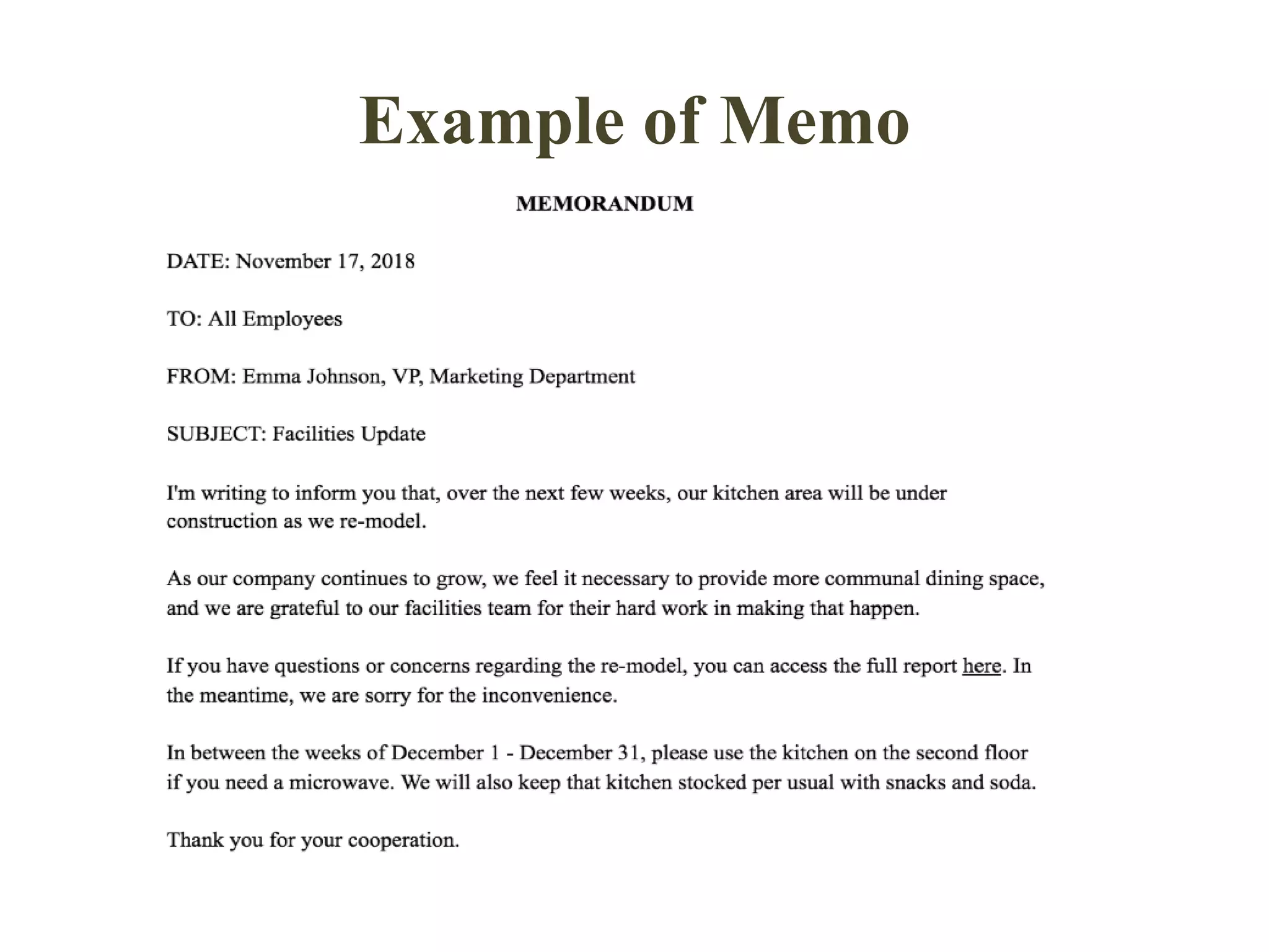 Memorandum presentation | PDF