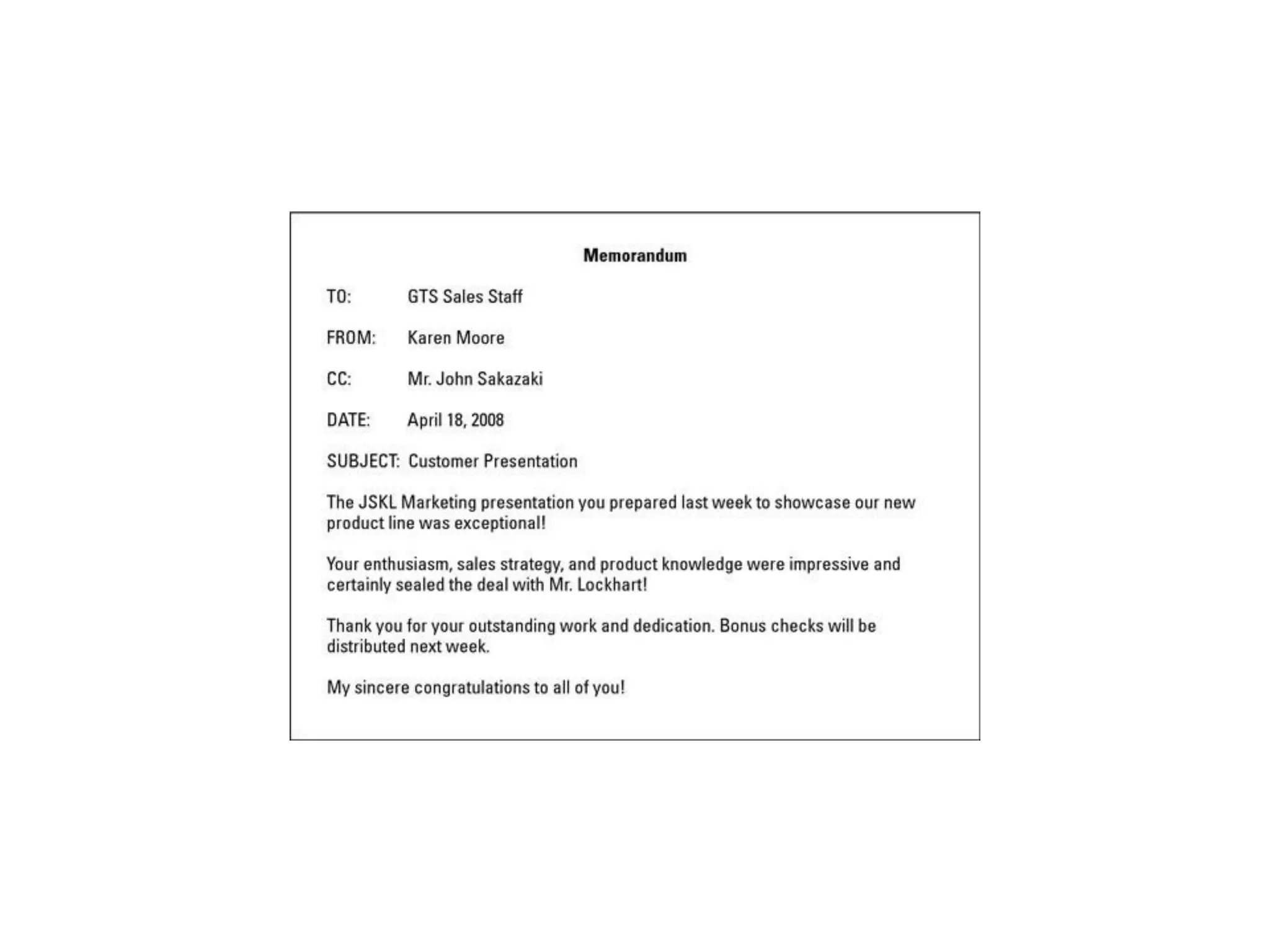 Memorandum presentation | PDF