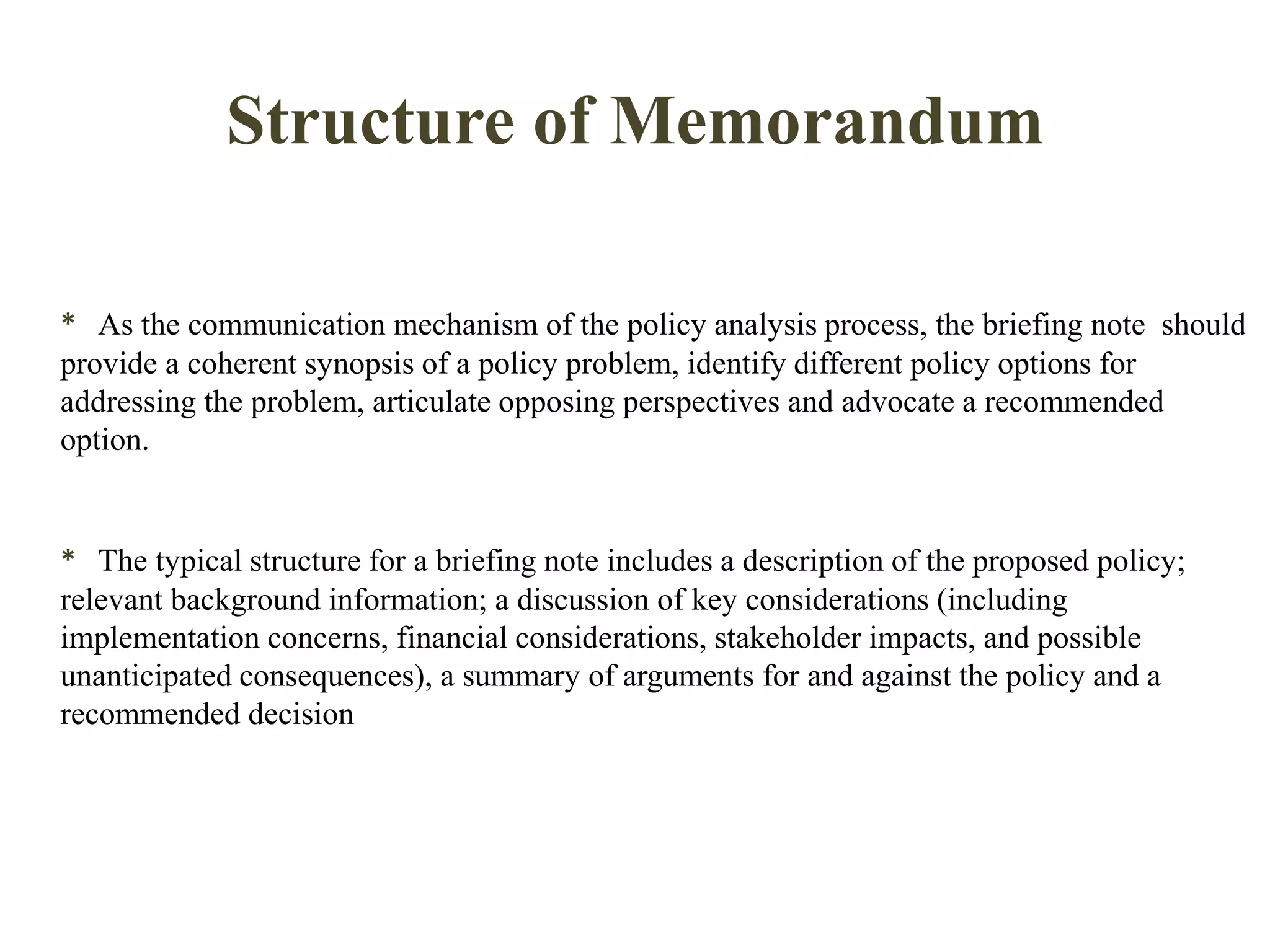 Memorandum presentation | PDF