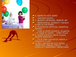 Memorandum roditeljima | PPT