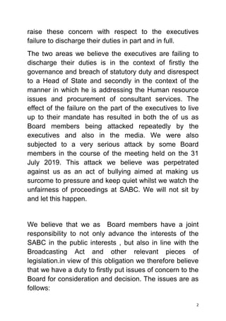 SABC Board Memo on Irregular Expenditure & Misconduct | PDF