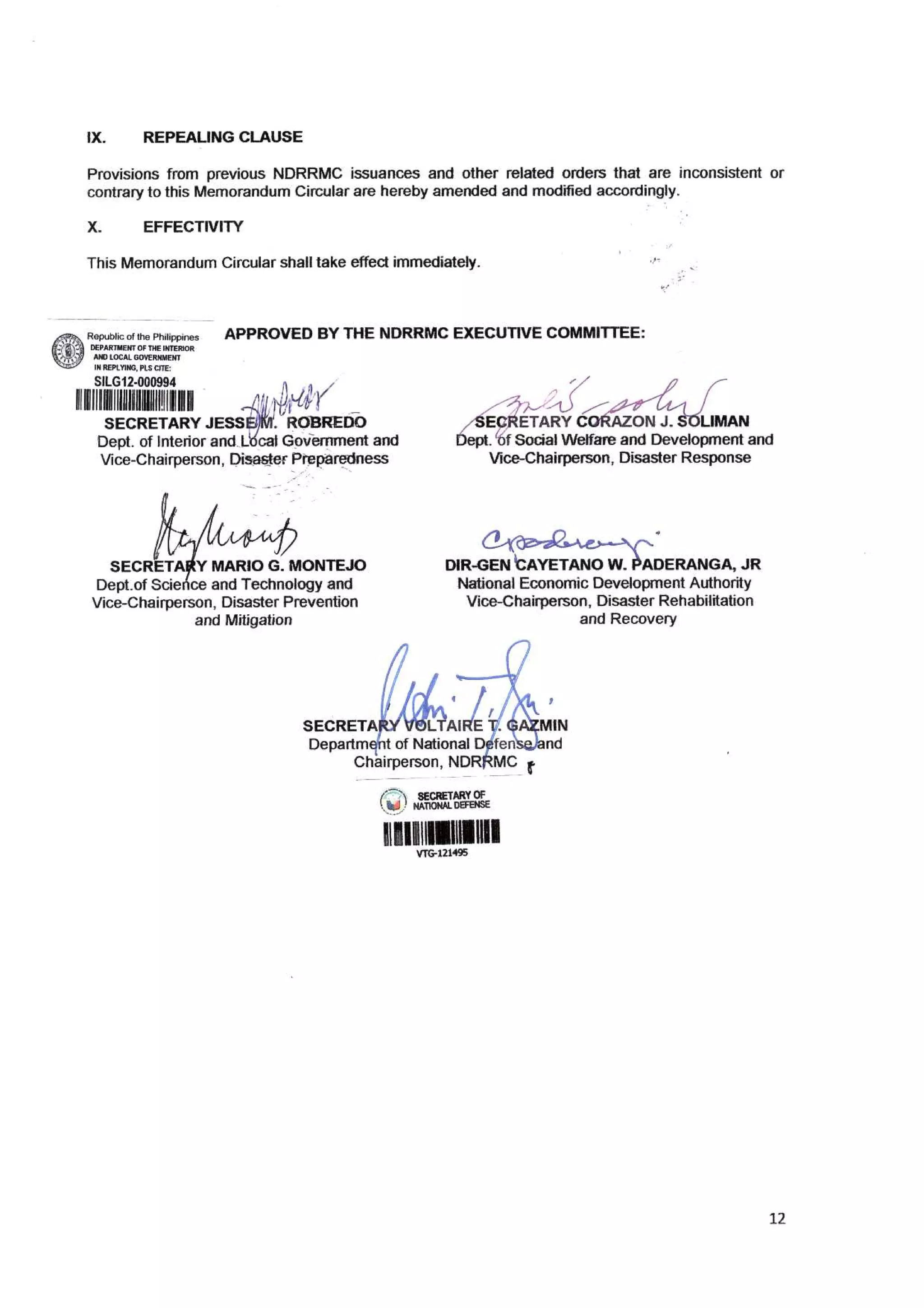 Memo Re-implementing Guidelines on the use of ICS | PDF