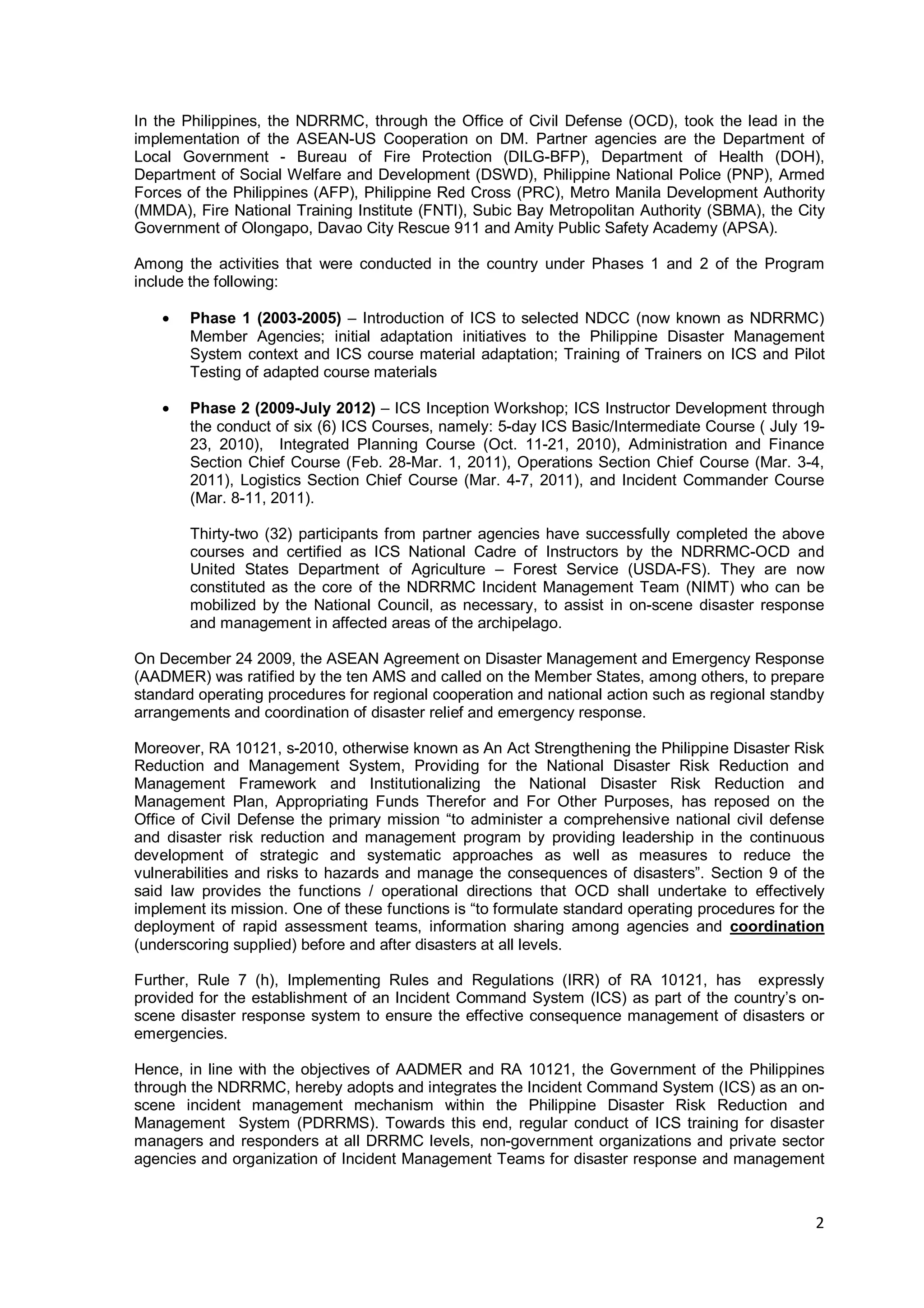 Memo Re-implementing Guidelines on the use of ICS | PDF