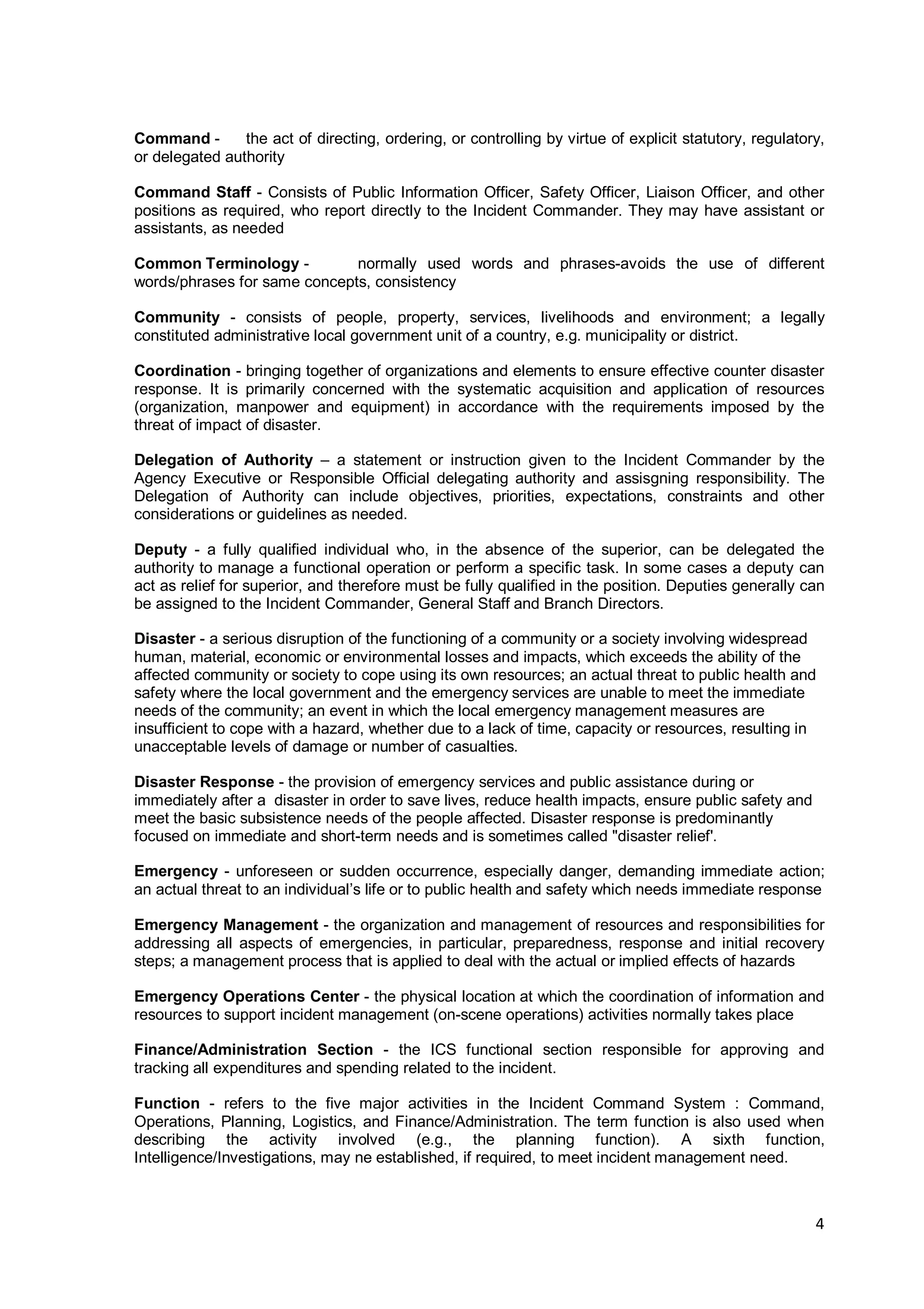 Memo Re-implementing Guidelines on the use of ICS | PDF