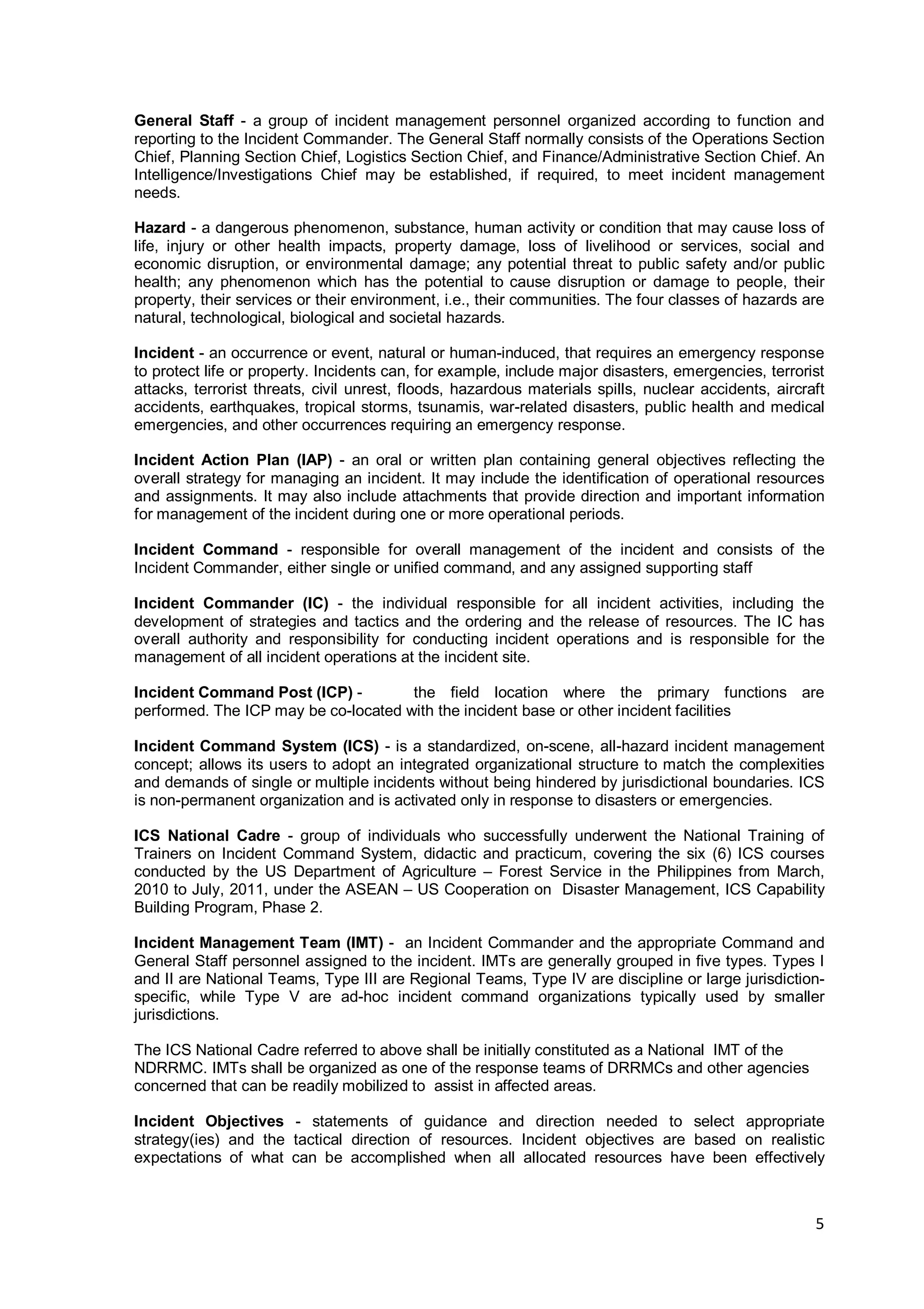 Memo Re-implementing Guidelines on the use of ICS | PDF