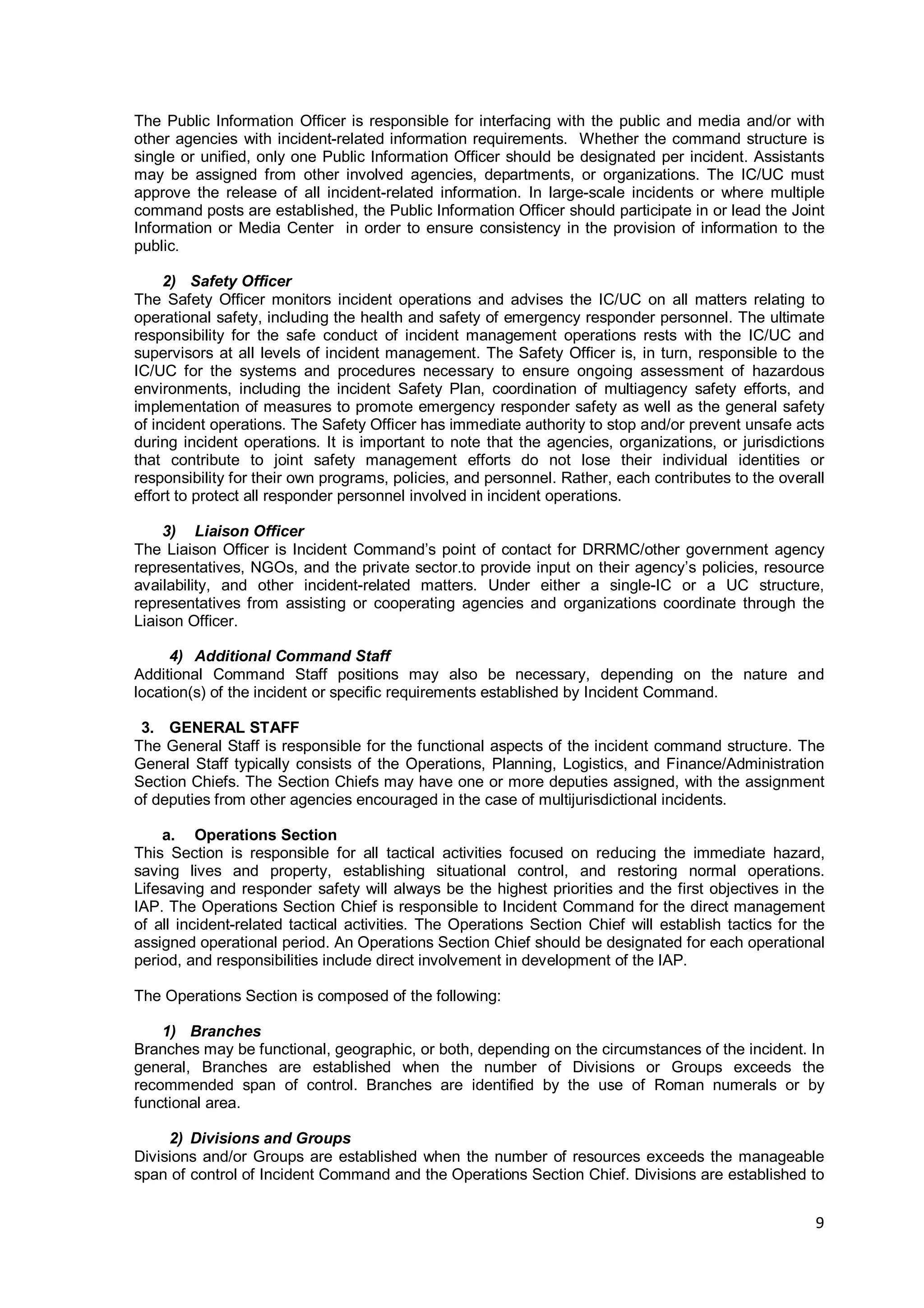 Memo Re-implementing Guidelines on the use of ICS | PDF