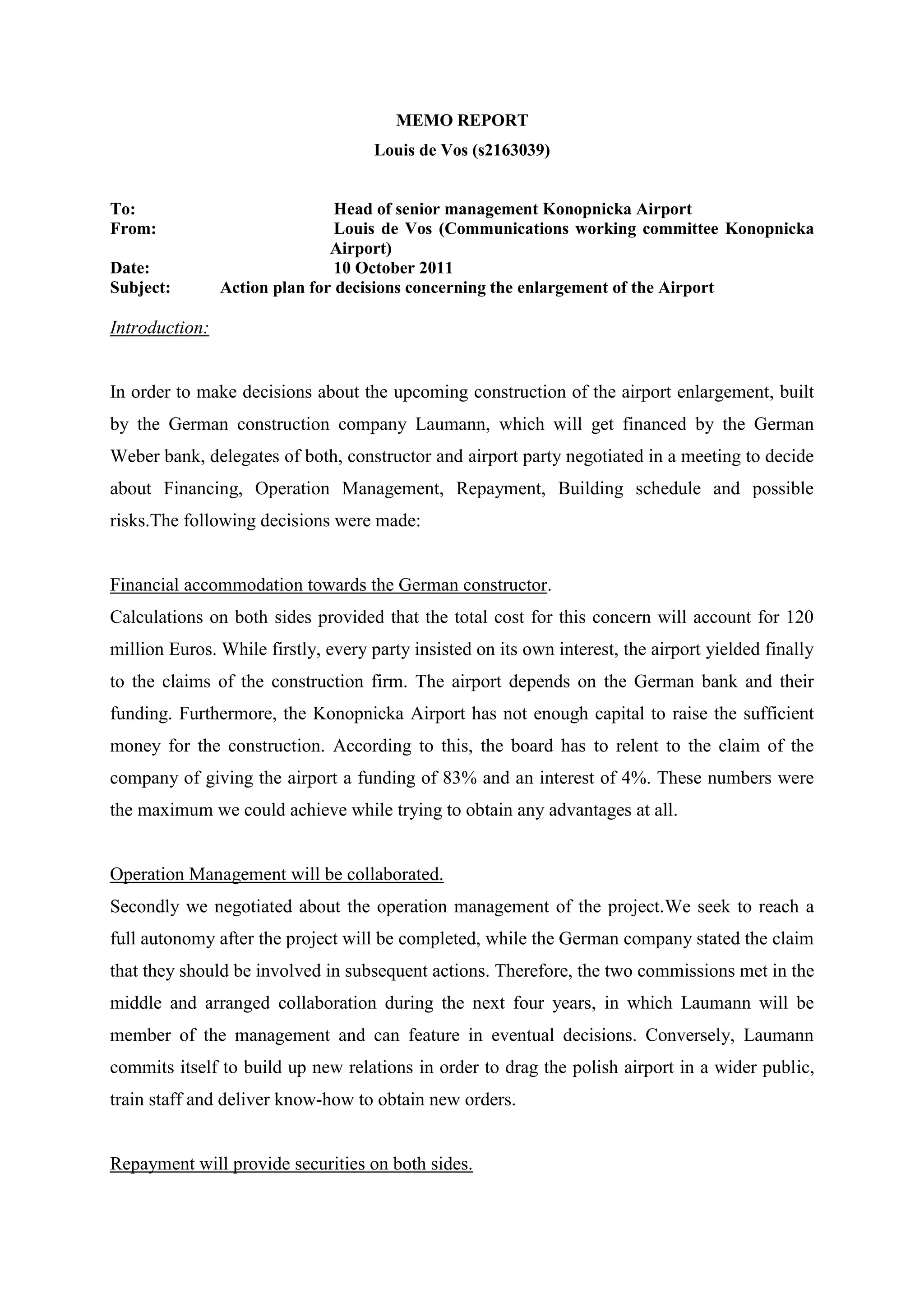 Memo report test | PDF