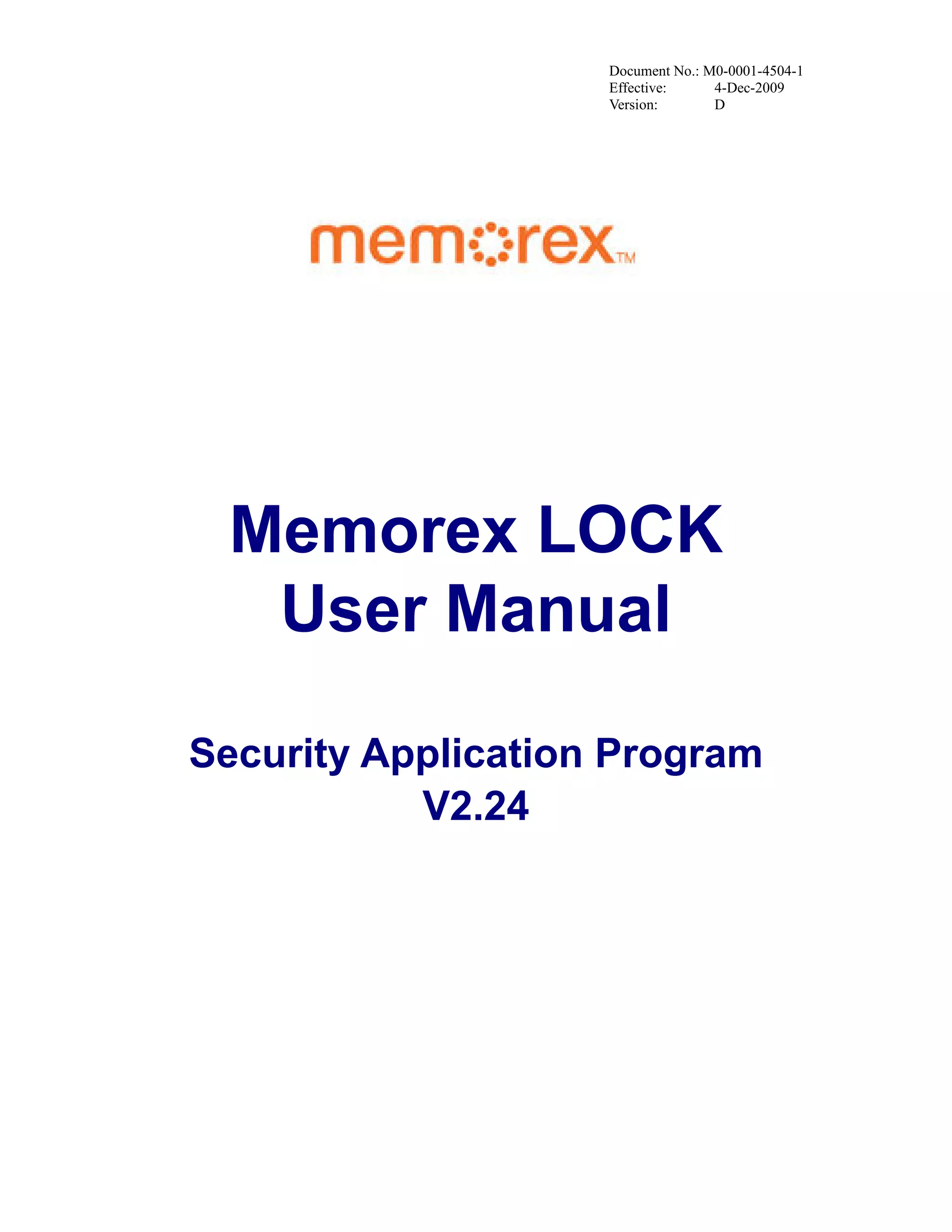 Memorex lock usermanual v224 d | PDF