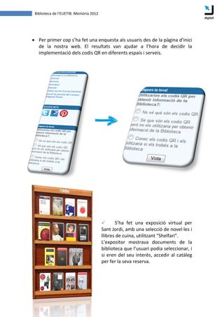 Memoria biblioteca EUETIB 2012 | PDF