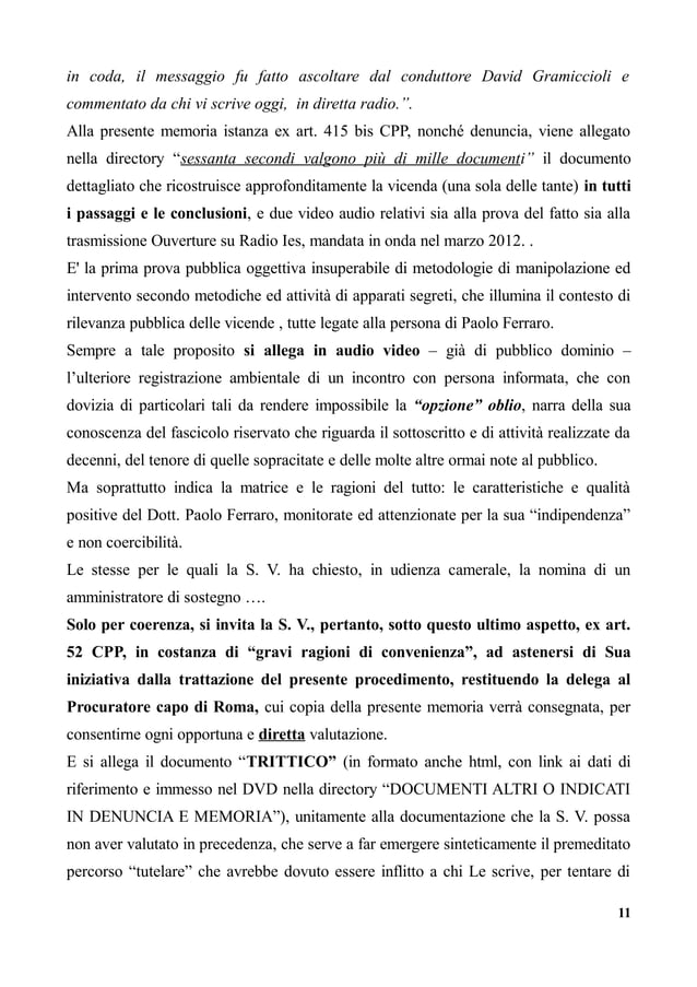 Memoria e 415 bis cpp marzo 2014 | DOC