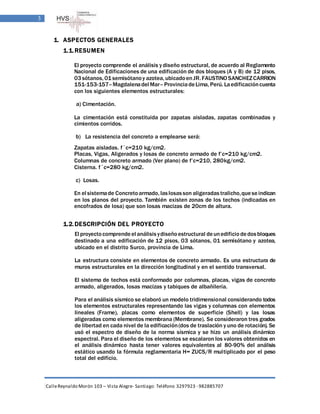 Memoria de calculo proyecto vigil | DOCX