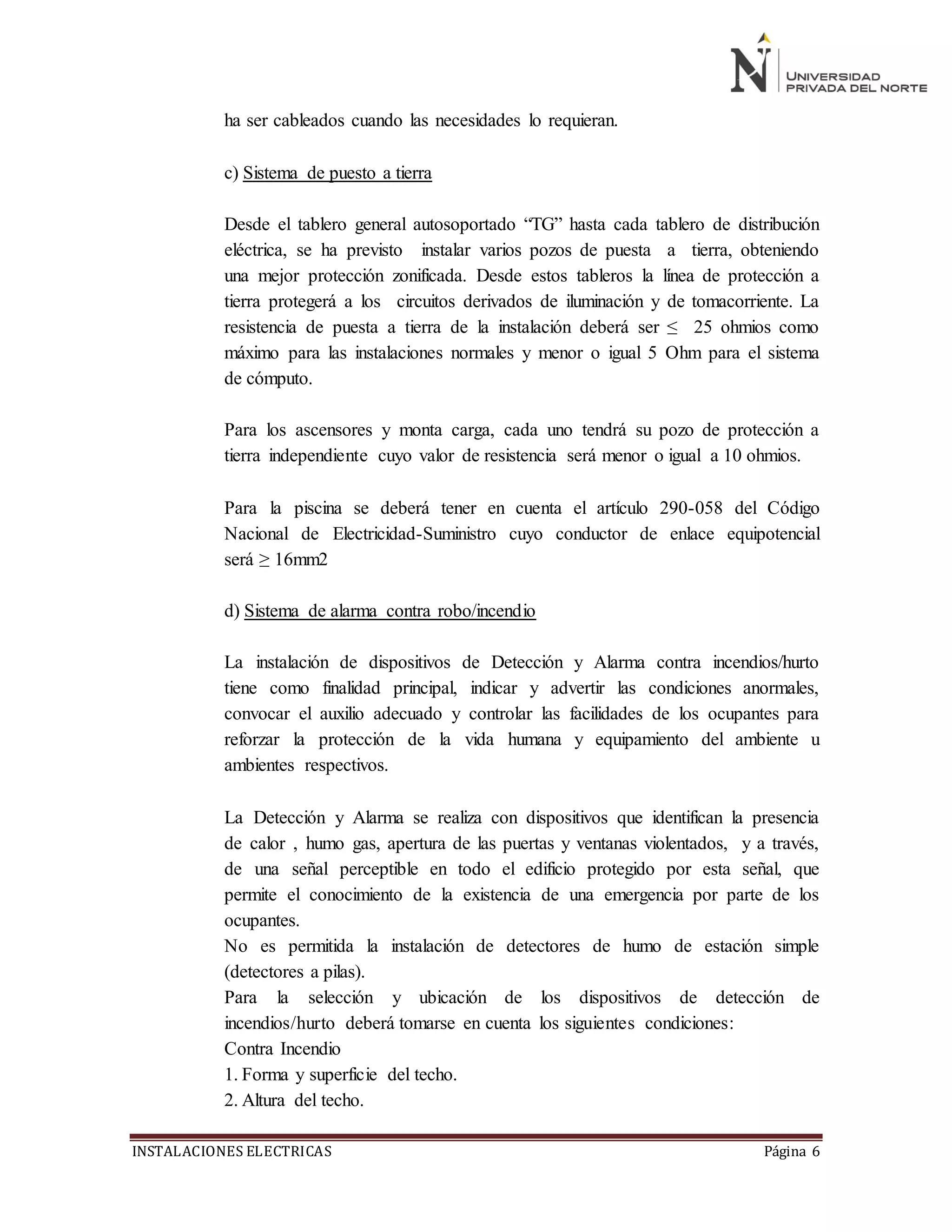 Memoria descriptiva y memoria de calculo eléctricos | DOCX