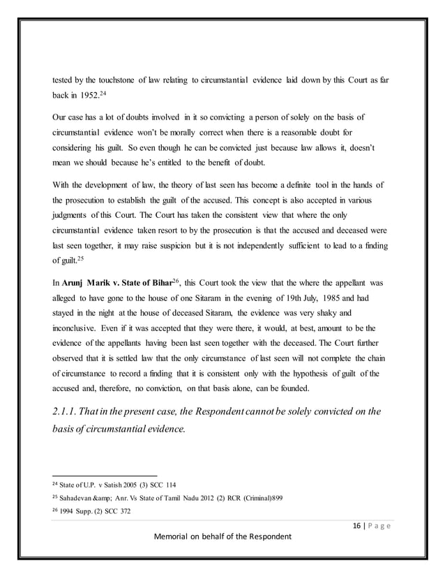 Memorial respondent | DOCX | Legal Services Industry | Industries