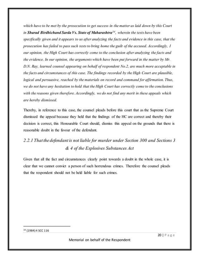 Memorial respondent | DOCX | Legal Services Industry | Industries