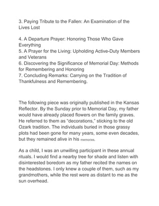 Memorial Day Prayer for the living and the dead | PDF