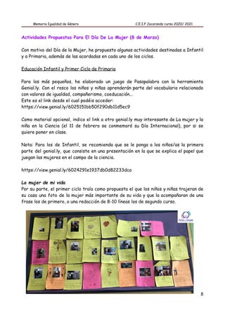 Actividades Igualdad | PDF