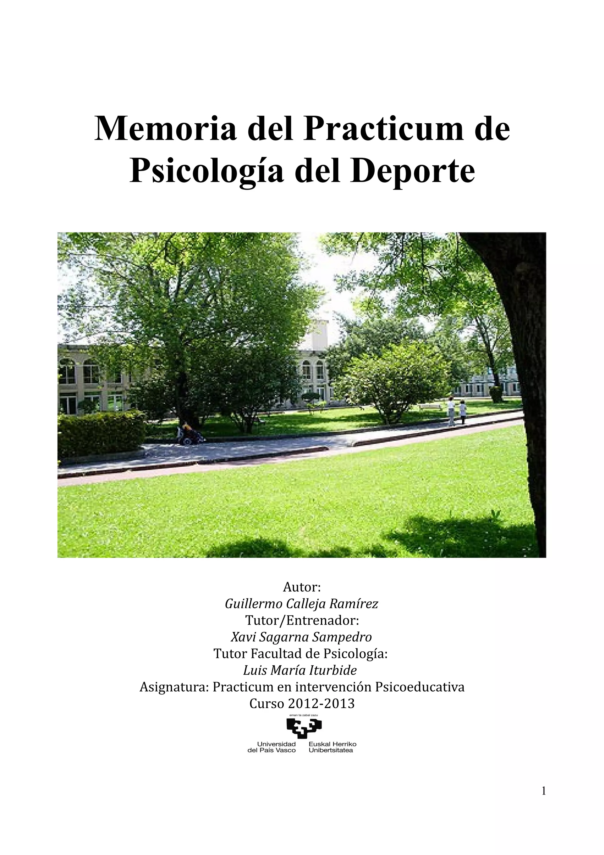 Memoria practicum psicologia del deporte(boccia) | PDF