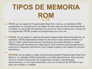 Memoria rom y conectores | PPTX