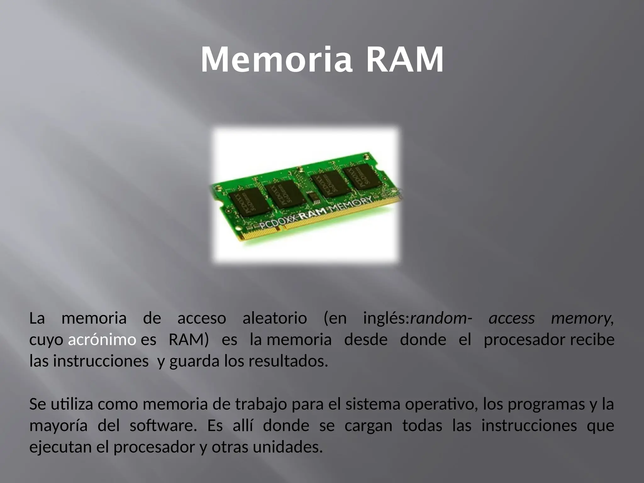 Memorias de un ordenador y sus partes.ppt