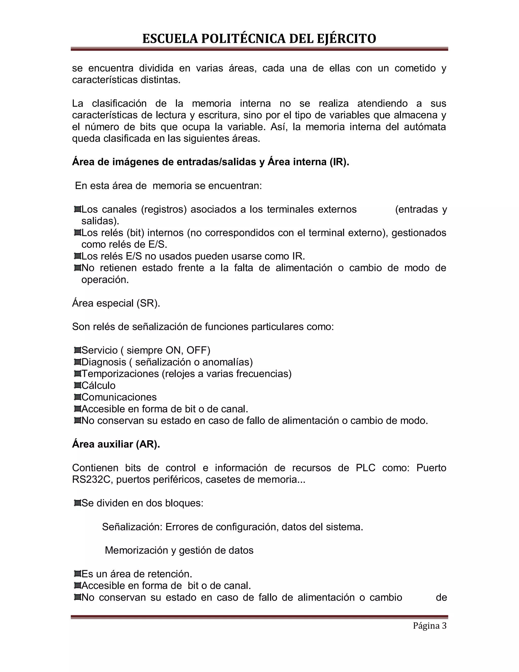 Memorias de un plc y su clasificación | PDF