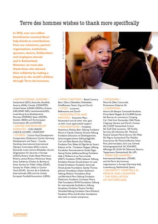 Terre des hommes Lausanne - Memoria 2010 | PDF