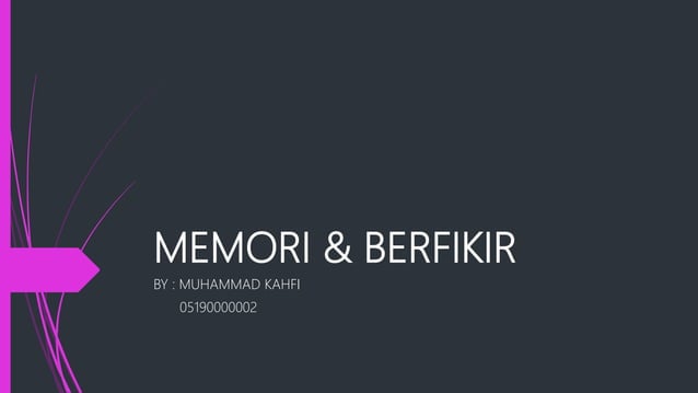 Memori dan berfikir | PPT