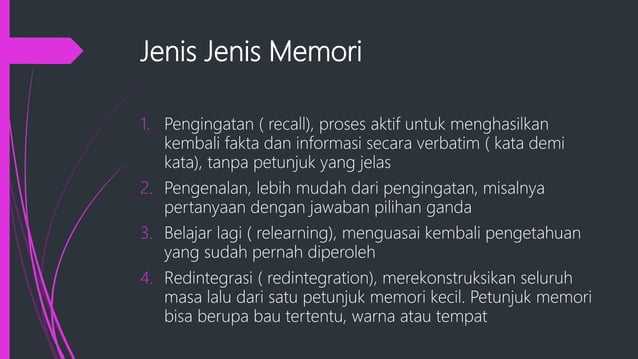 Memori dan berfikir | PPT