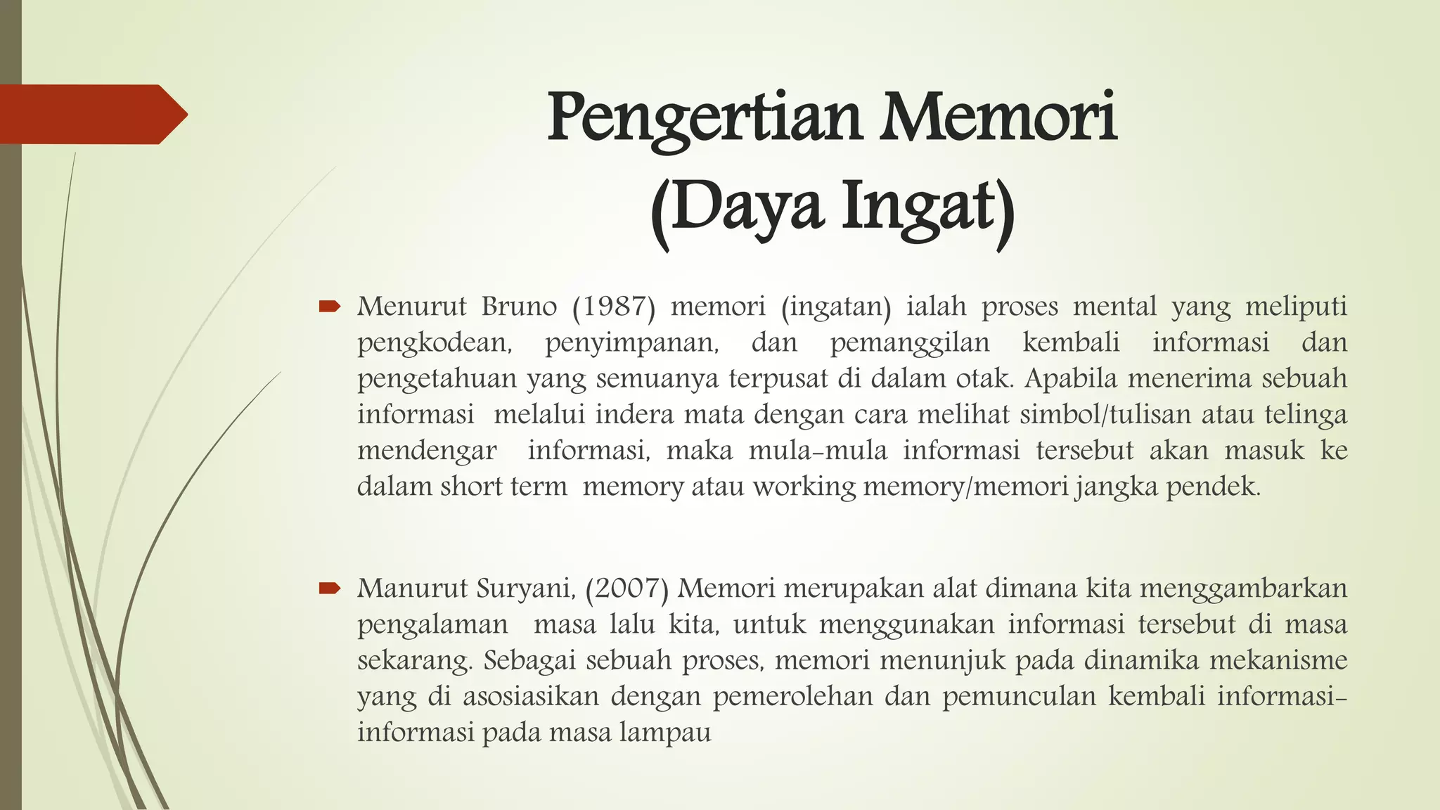 Memori dan berpikir ppt | PPTX