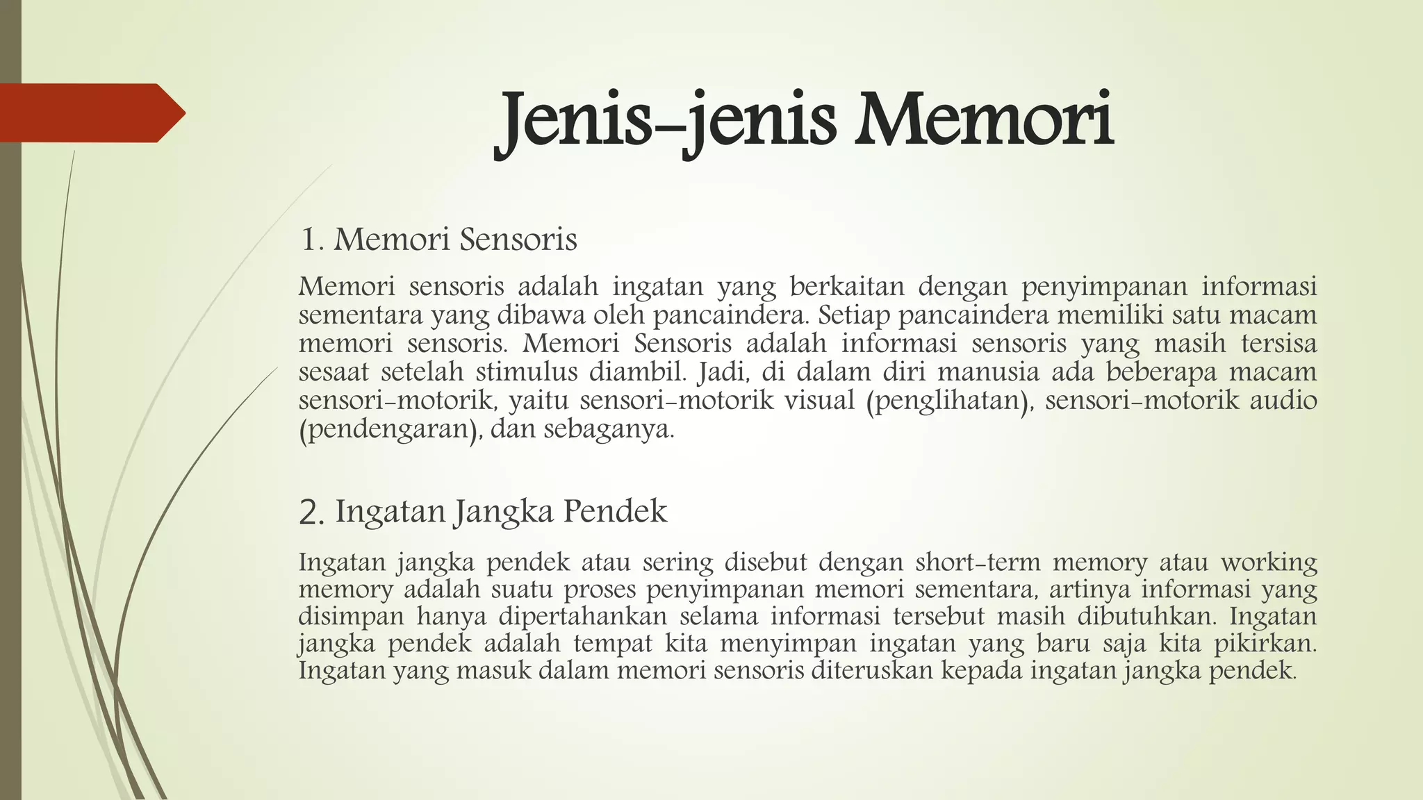 Memori dan berpikir ppt | PPTX