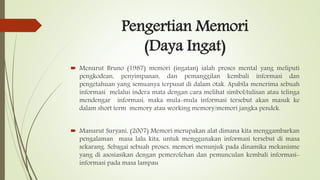 Memori dan berpikir ppt | PPTX