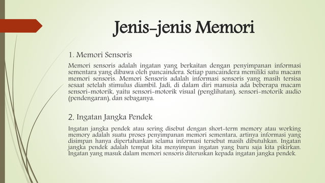 Memori dan berpikir ppt | PPT