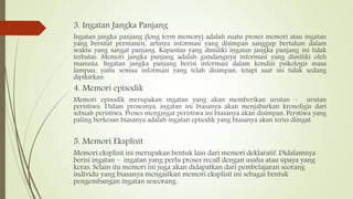 Memori dan berpikir ppt | PPTX