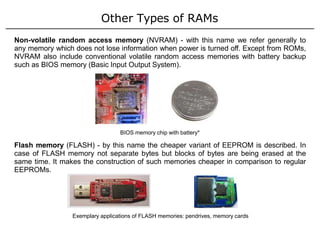 memories.pptx | Data Storage and Warehousing | Computing