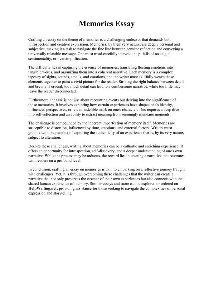 Memories Essay.pdf