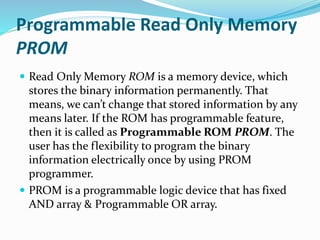 Memories in digital electronics | PPTX
