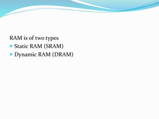 Memories in digital electronics | PPTX