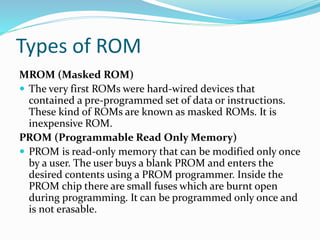 Memories in digital electronics | PPT