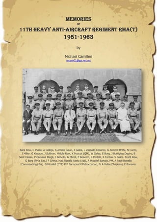 Memories of 11th Heavy Anti-Aircraft Regiment RMA(T) 1951-1963‏ | PDF
