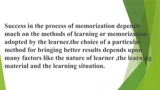 Memorization Techniques AND ITS TYPES .pptx
