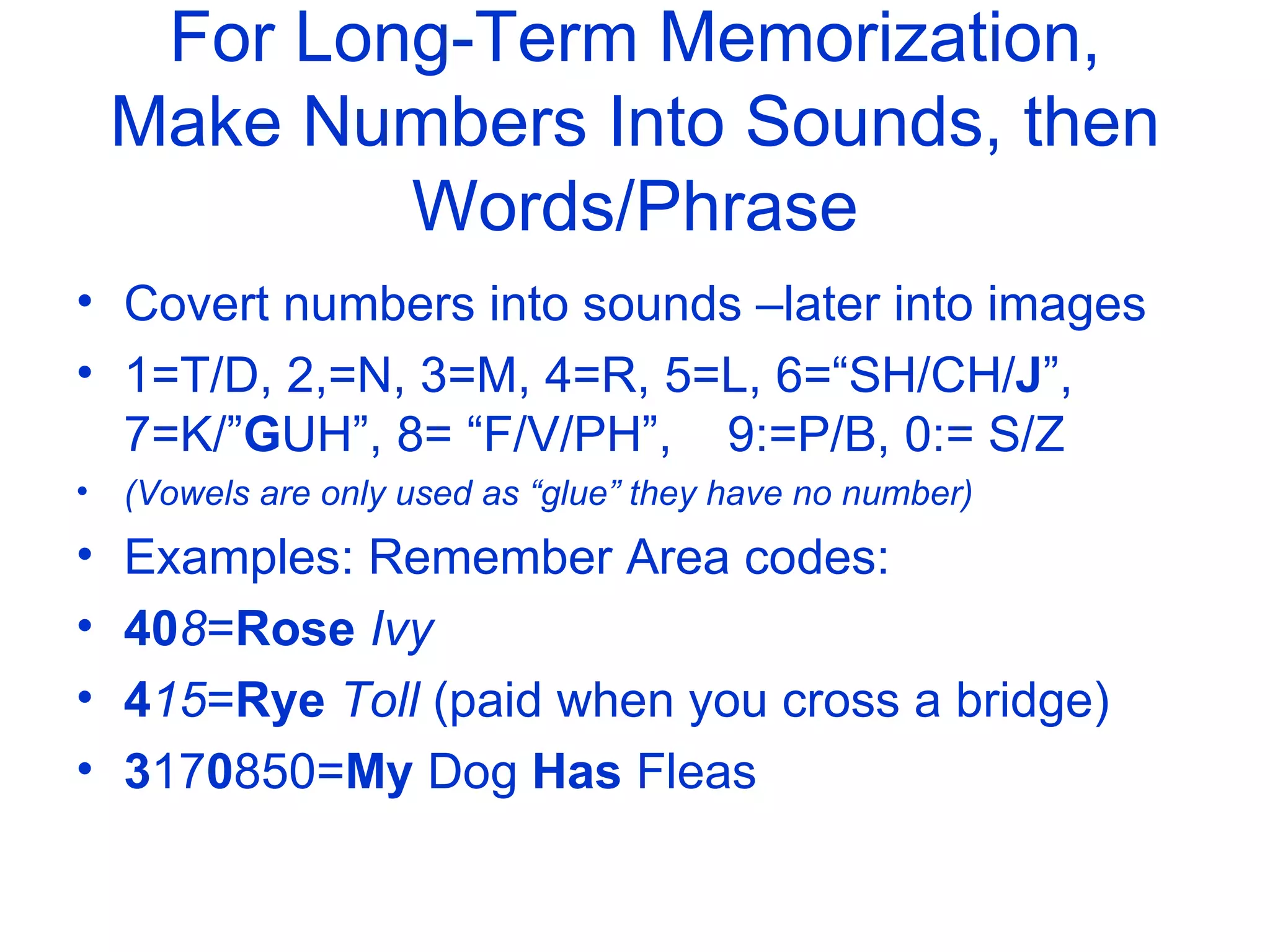 Memorization techniques to improve your life | PPT