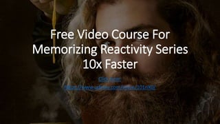 Memorize and Remember The Reactivity Series Using Mnemonics | PPTX