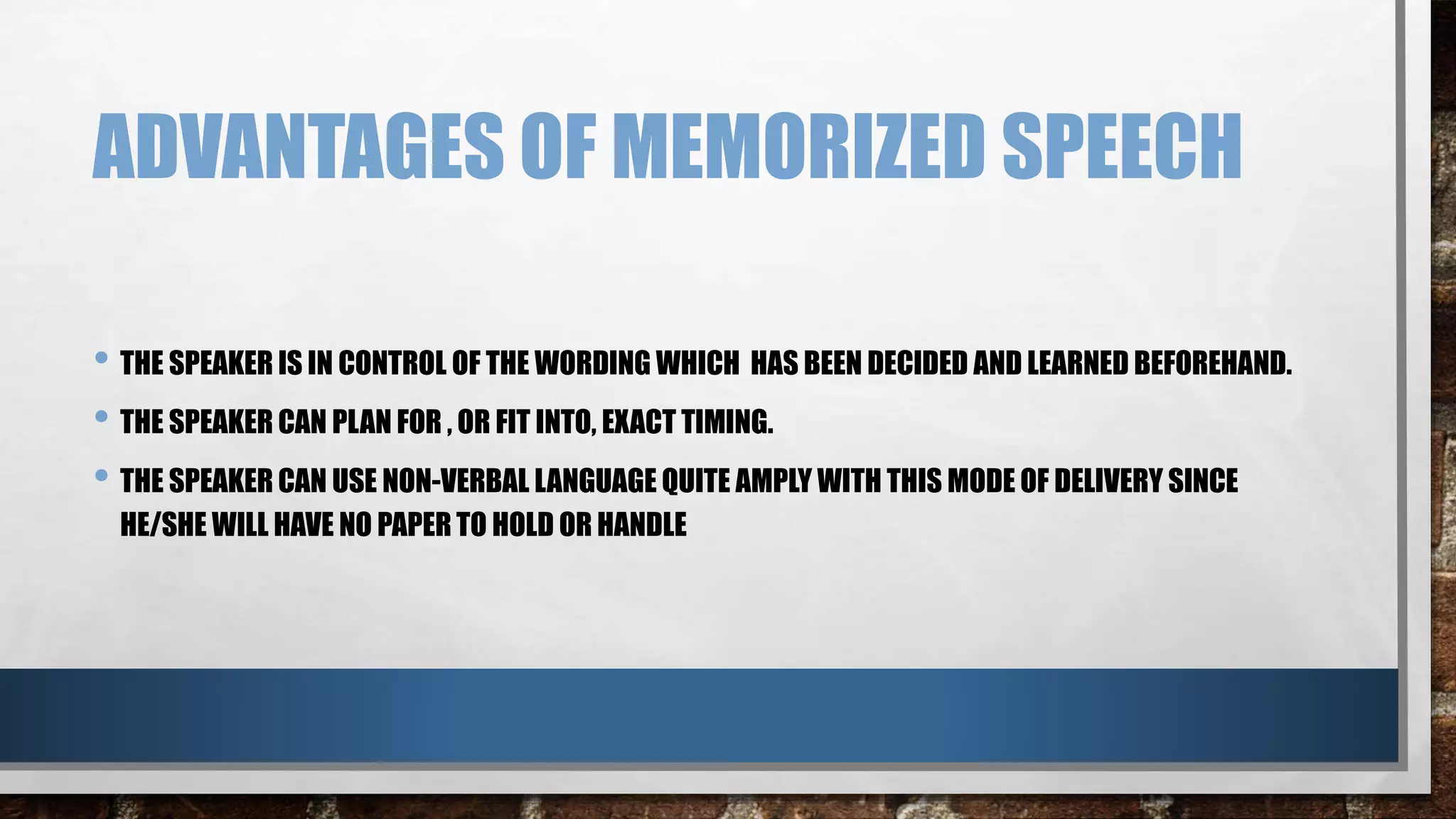 Memorized speech | PPTX